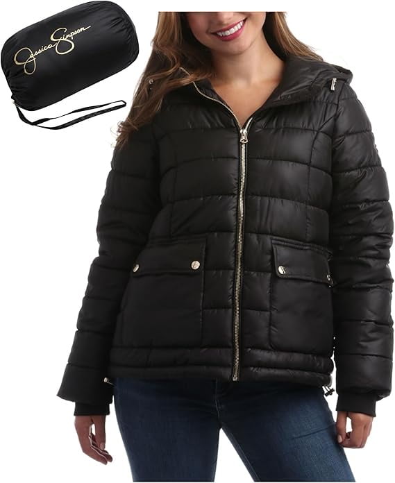 Jessica Simpson Women's Winter Jacket - Packable Quilted Puffer Jacket ...