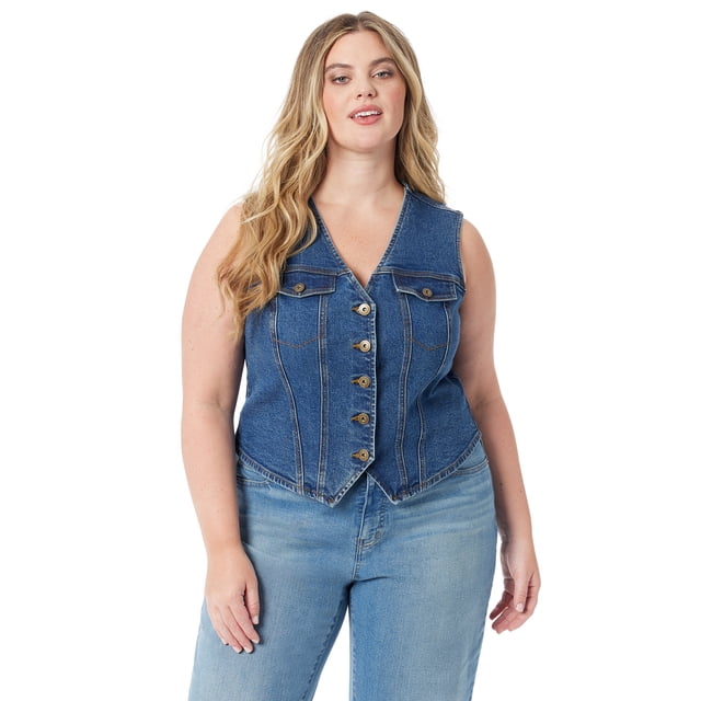 Jessica Simpson Women's and Women's Plus Denim Vest, Sizes XS-5X ...