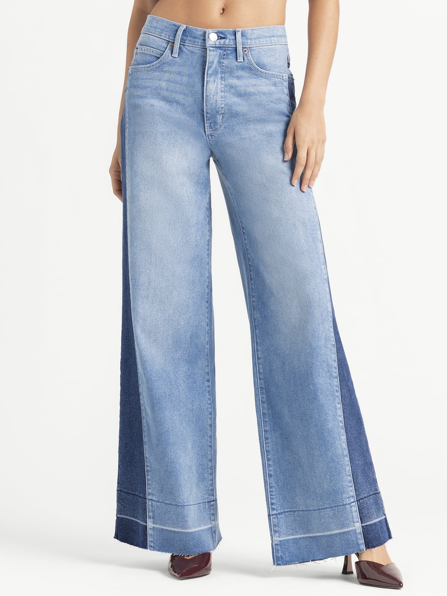 Jessica Simpson Women's and Women's Plus Freesia Wide Leg Jeans, 32 ...