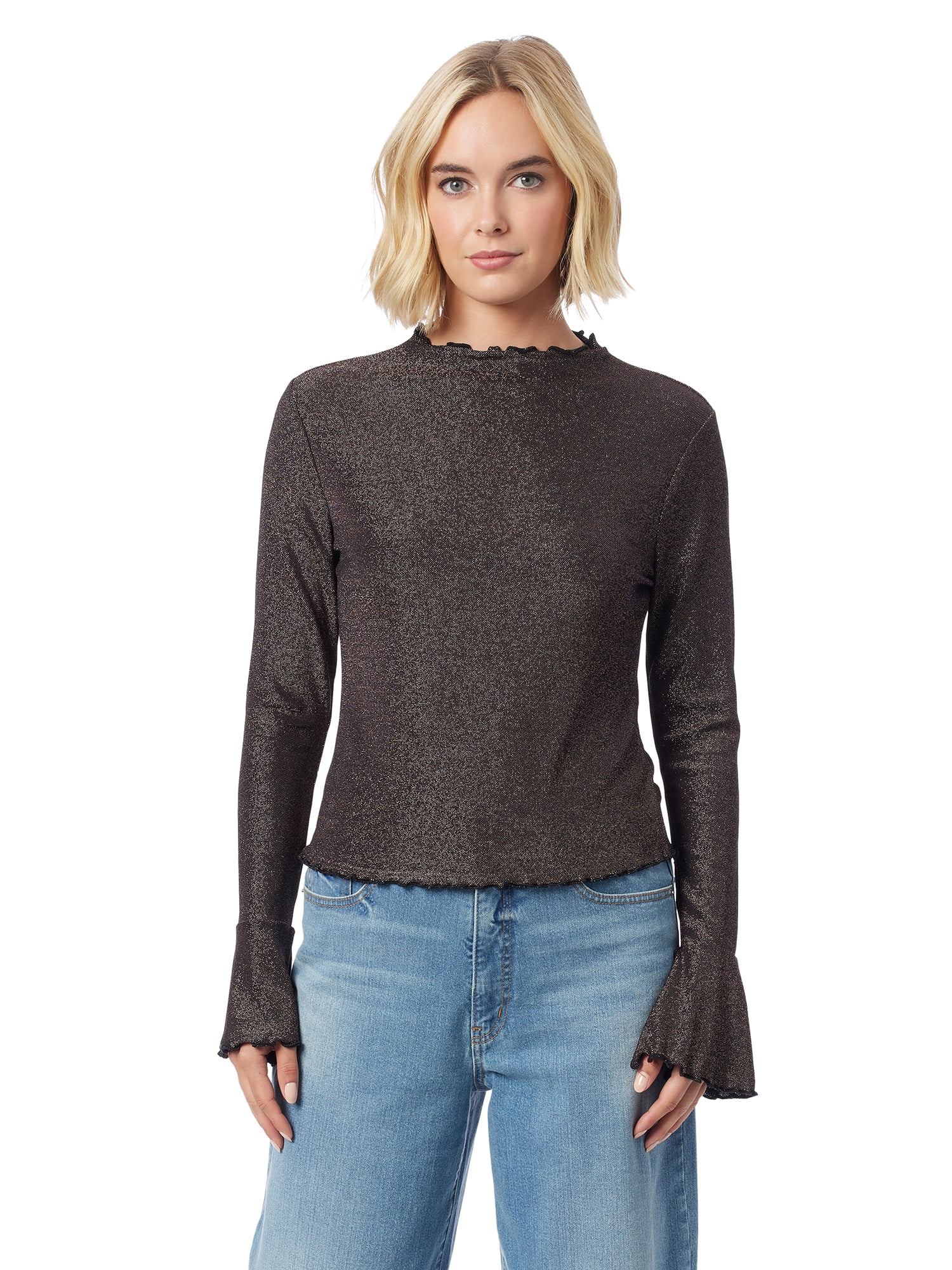 Jessica Simpson Women's and Women's Plus Savana Sparkle Knit Top, Sizes ...