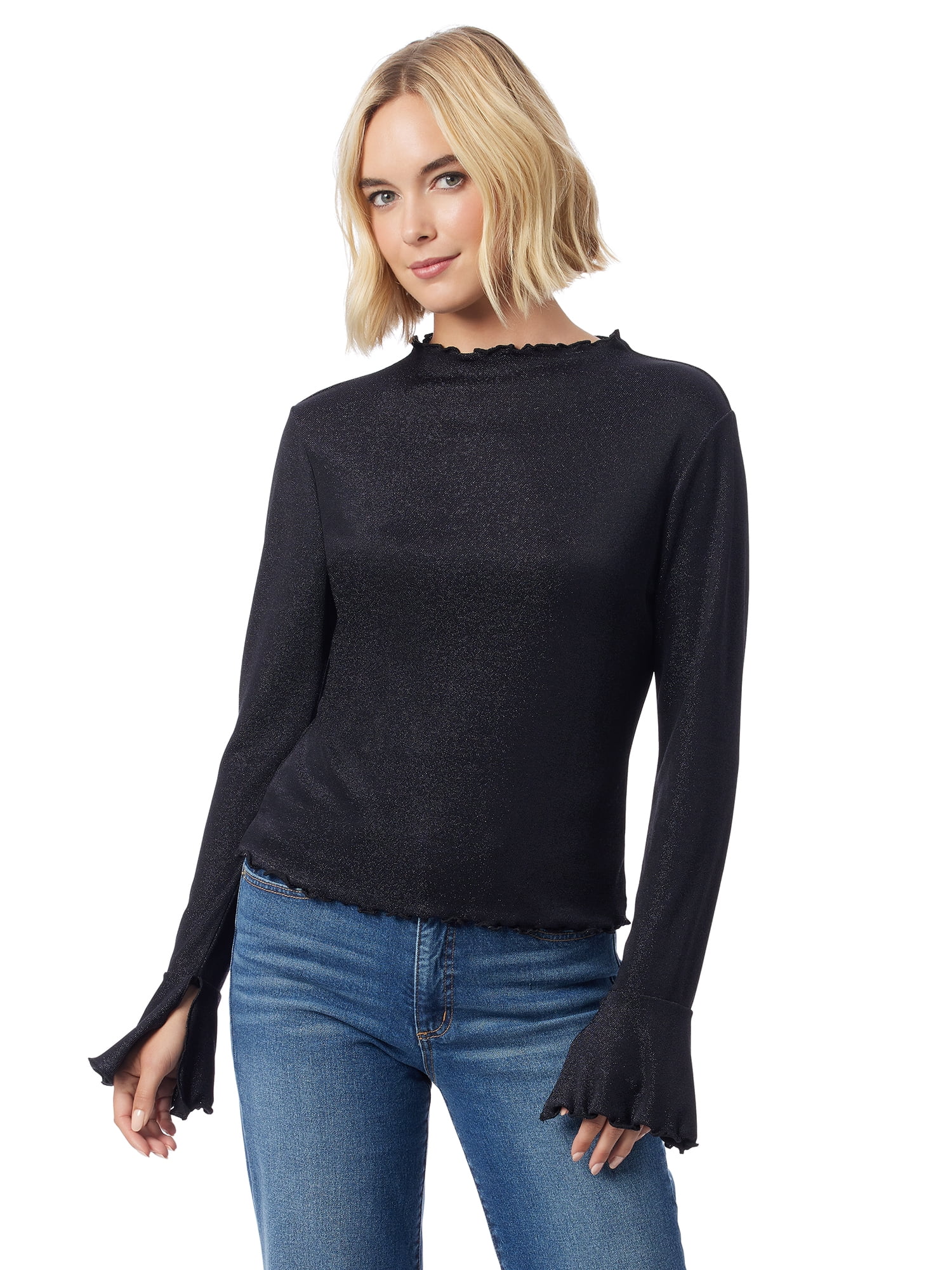 Jessica Simpson Women's and Women's Plus Savana Sparkle Knit Top, Sizes ...