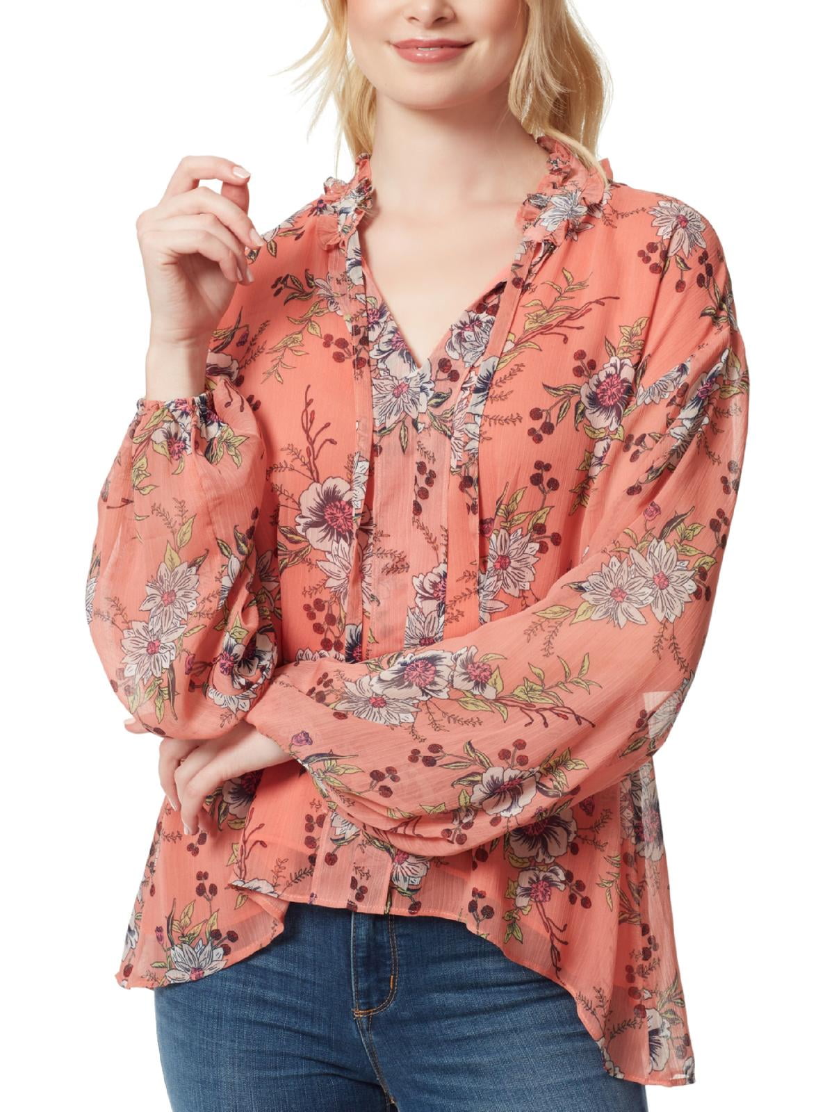 Jessica Simpson Womens Celeste Floral V-Neck Peasant Top - Walmart.com