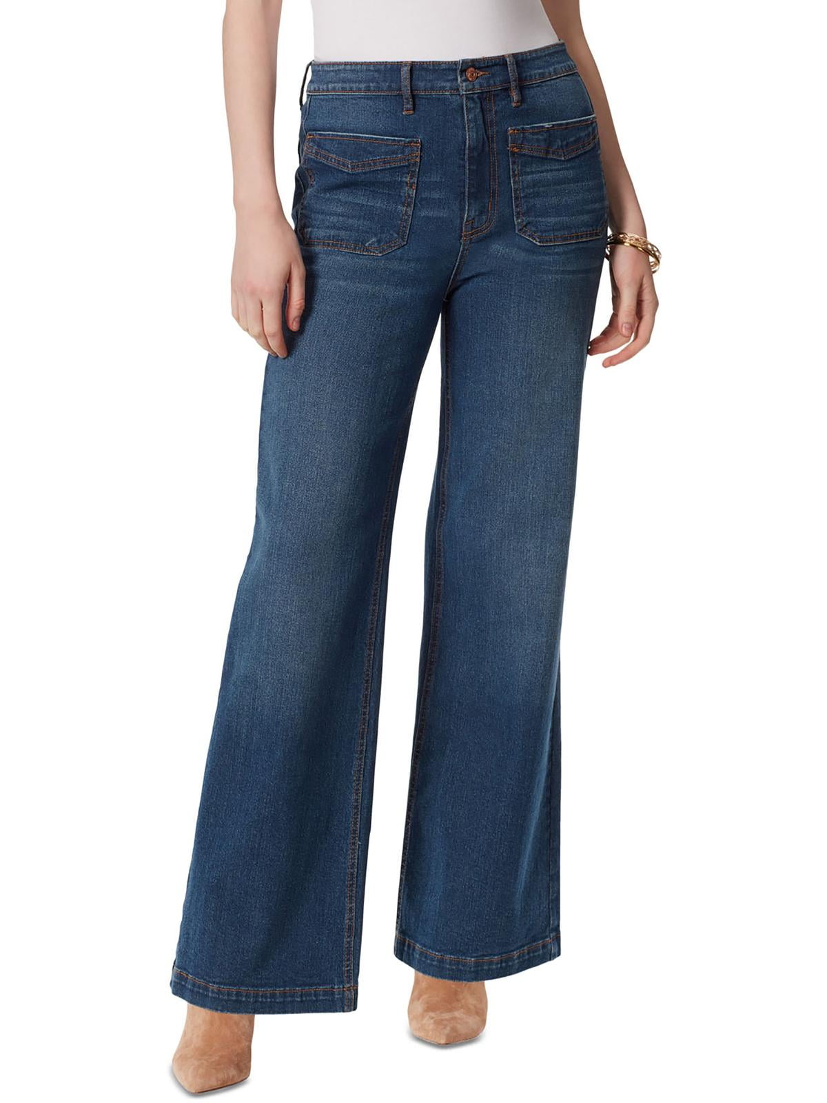 Jessica Simpson Womens Denim Whisker Wash Wide Leg Jeans - Walmart.com