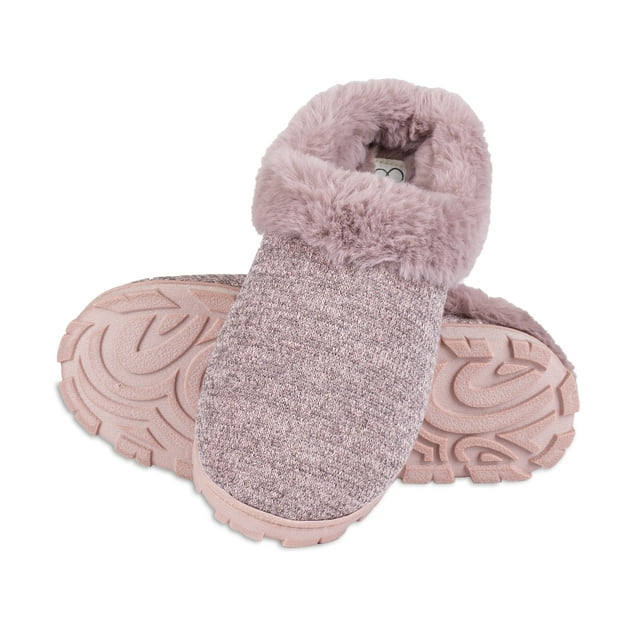 Jessica Simpson Womens Fluffy Clog Slipper with Memory Foam - Walmart.com