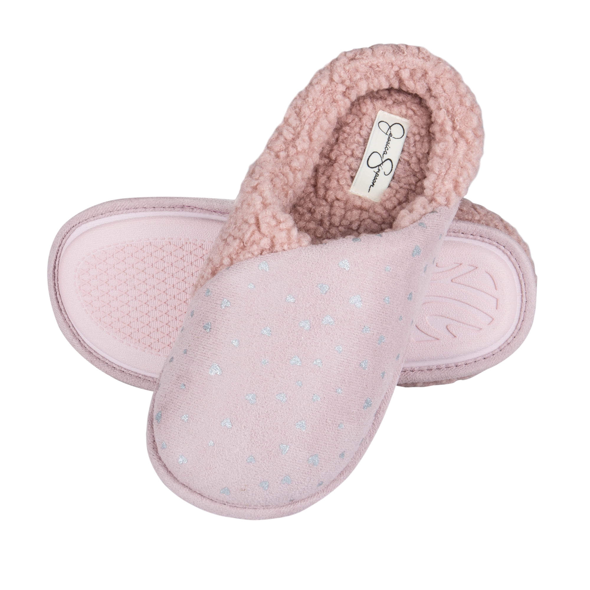 Jessica Simpson Womens Heart Microsuede Clog Slipper Shoe With Memory ...