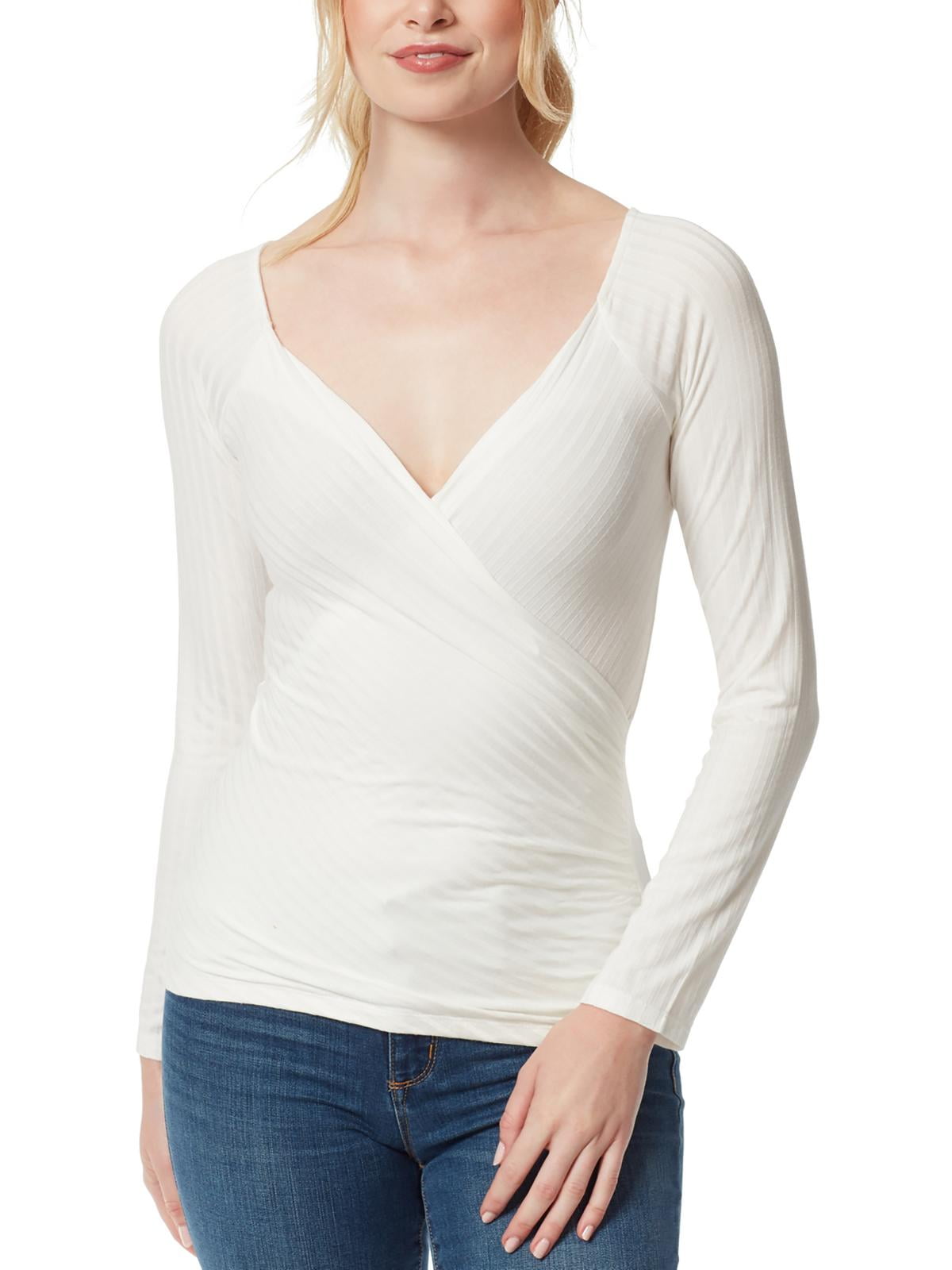 Jessica Simpson Womens Kiki Surplice Long Sleeve Wrap Top - Walmart.com