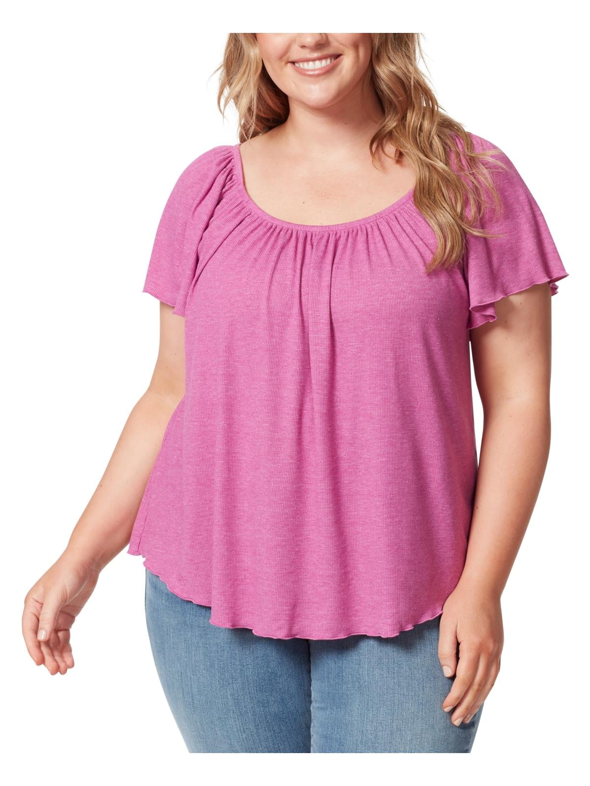 Jessica Simpson Trendy Plus Size Autumn Flutter Sleeve Top Flutte ...