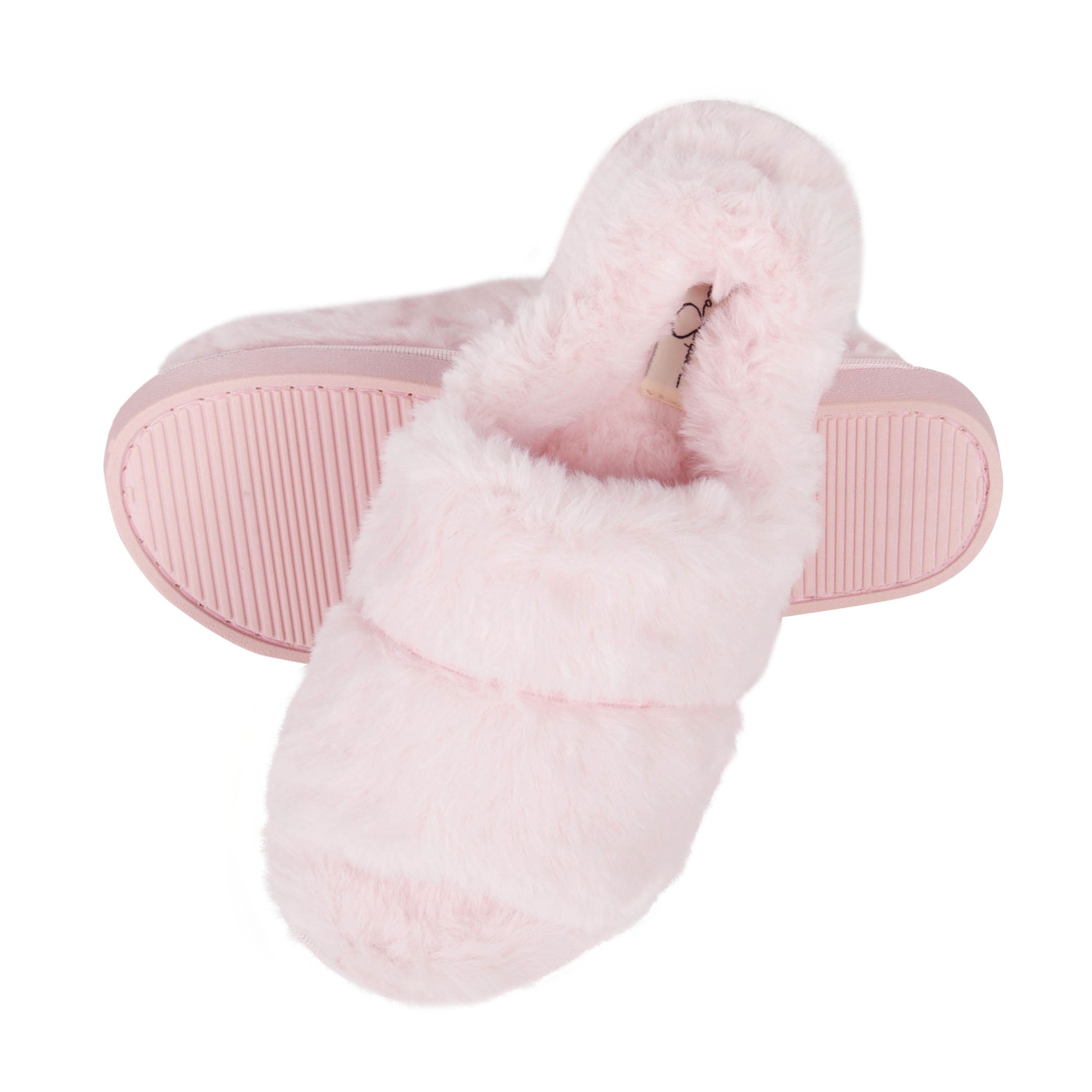 Jessica Simpson Womens Plush Faux Fur Fuzzy Slide on Open Toe With ...