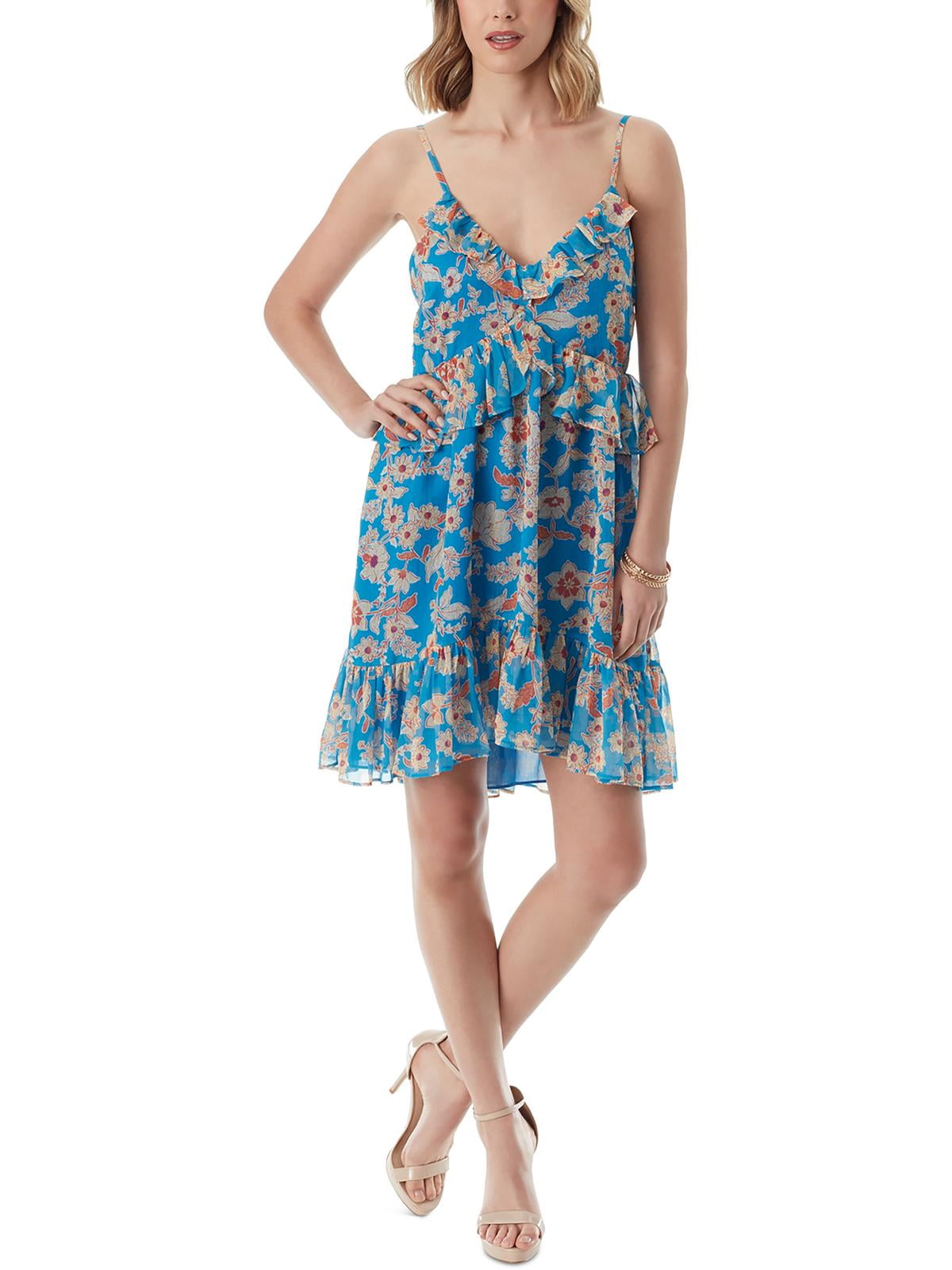 Jessica Simpson Womens Southern Beauties Floral Print Chiffon Sundress ...