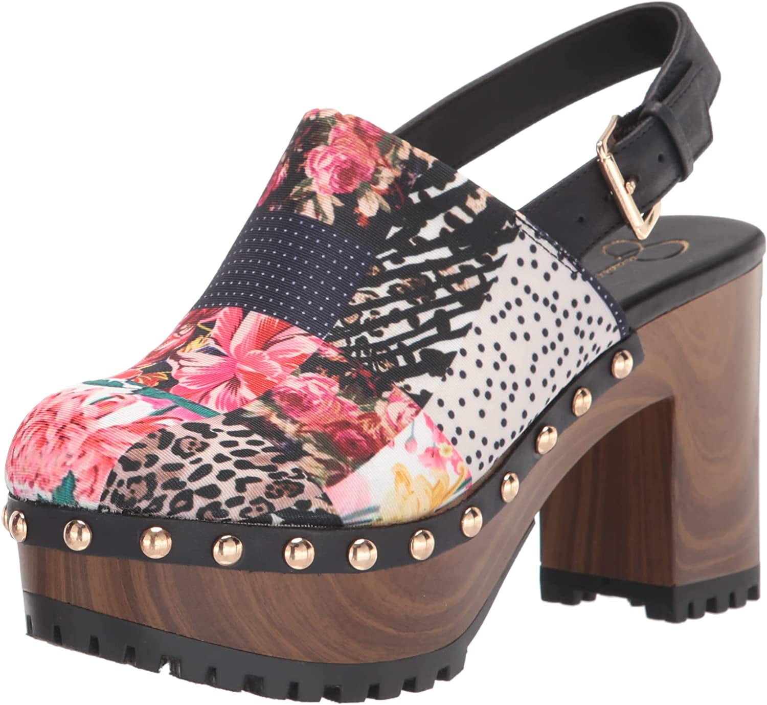 Jessica Simpson Tiarah Multi Block Heel Ankle Strap Rounded Toe High ...