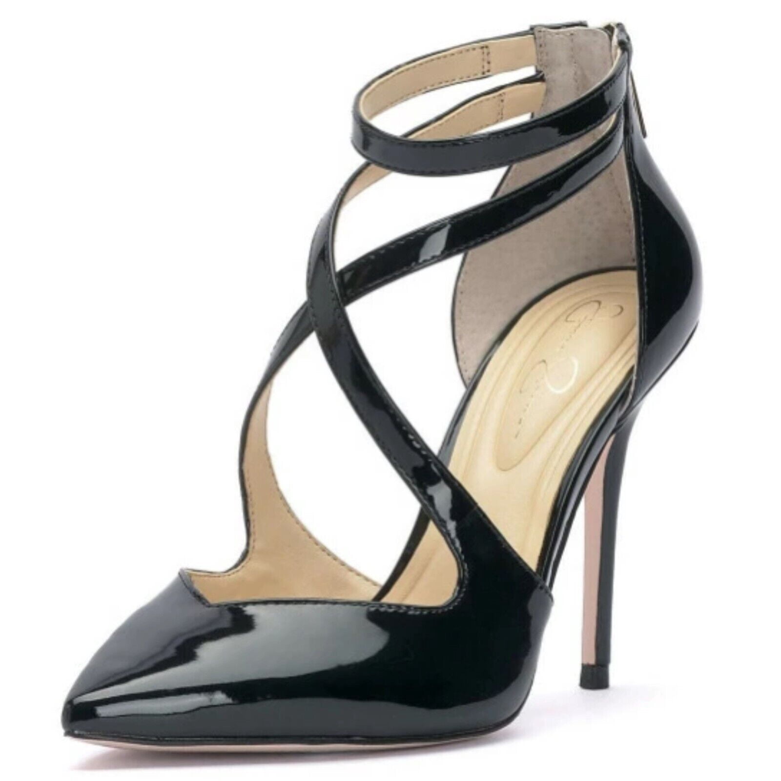 Jessica Simpson Woprale Women's Patent Strappy Heels Dress Shoes ...