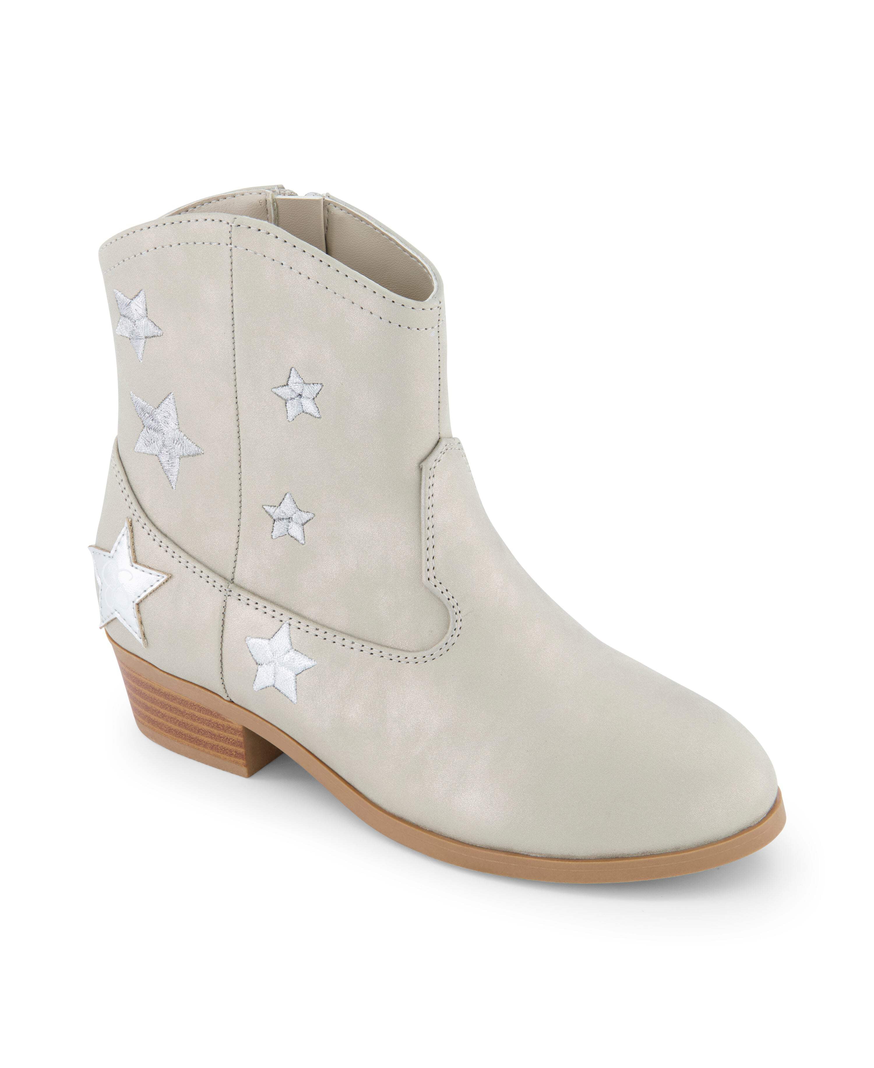 Jessica Simpson Youth Girls Silver White Stars Block Heel Boot ...