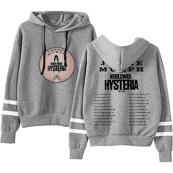 Jessie Murph 2025 Worldwide Hysteria The Tour Hooded Blue Strips merch ...