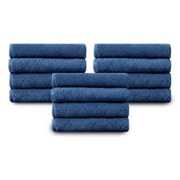 Jessy Home 8-Pc Navy Blue Bath Towel Set, 2 Oversized, 2 Hand Towels, 4 ...