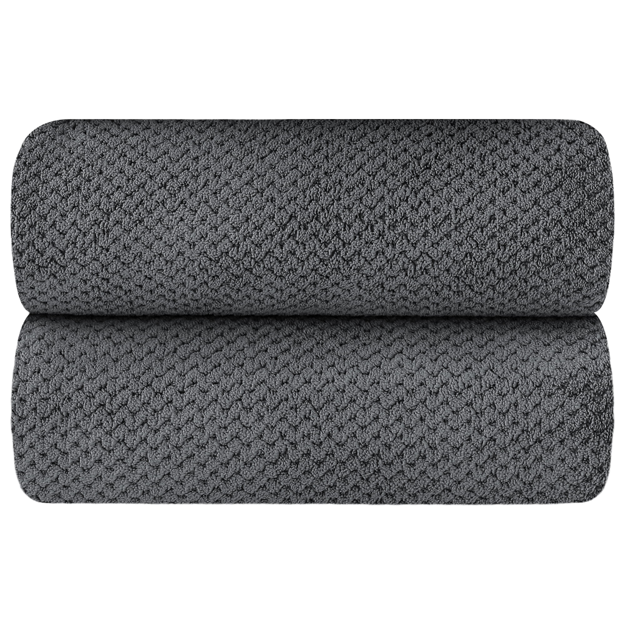 Jessy Home 2 Pack-16"x31" Dark Gray Hand Towels Set Ultra Soft Cozy ...