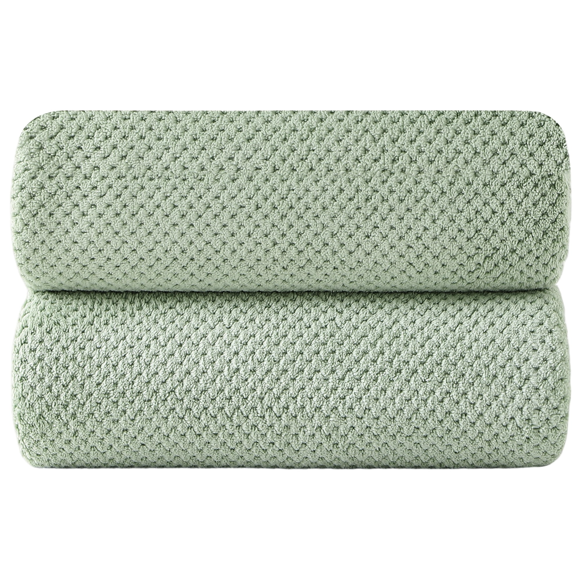 Jessy Home 2 Pack - 16" x31" Pale Green Hand Towels Set Ultra Soft Cozy ...