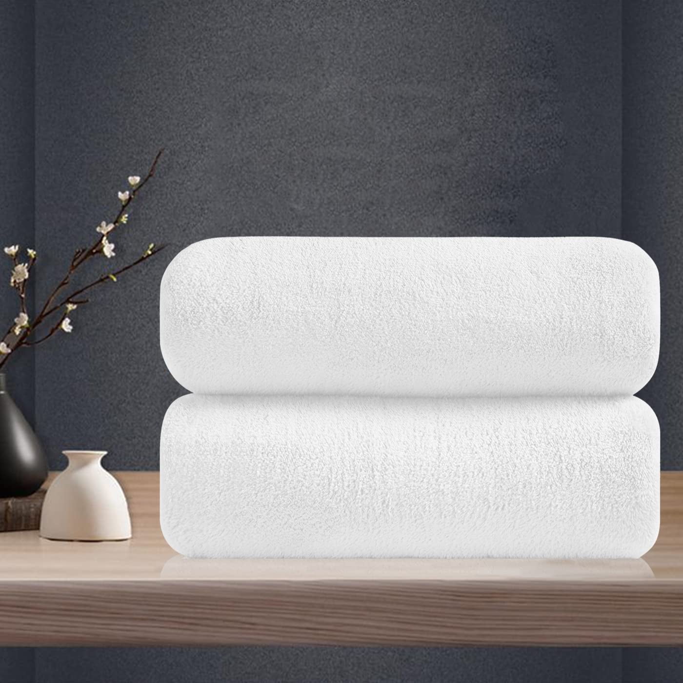 Jessy Home 2 Pack Home Collection Ultra Soft Cozy Towels 700 GSM White ...