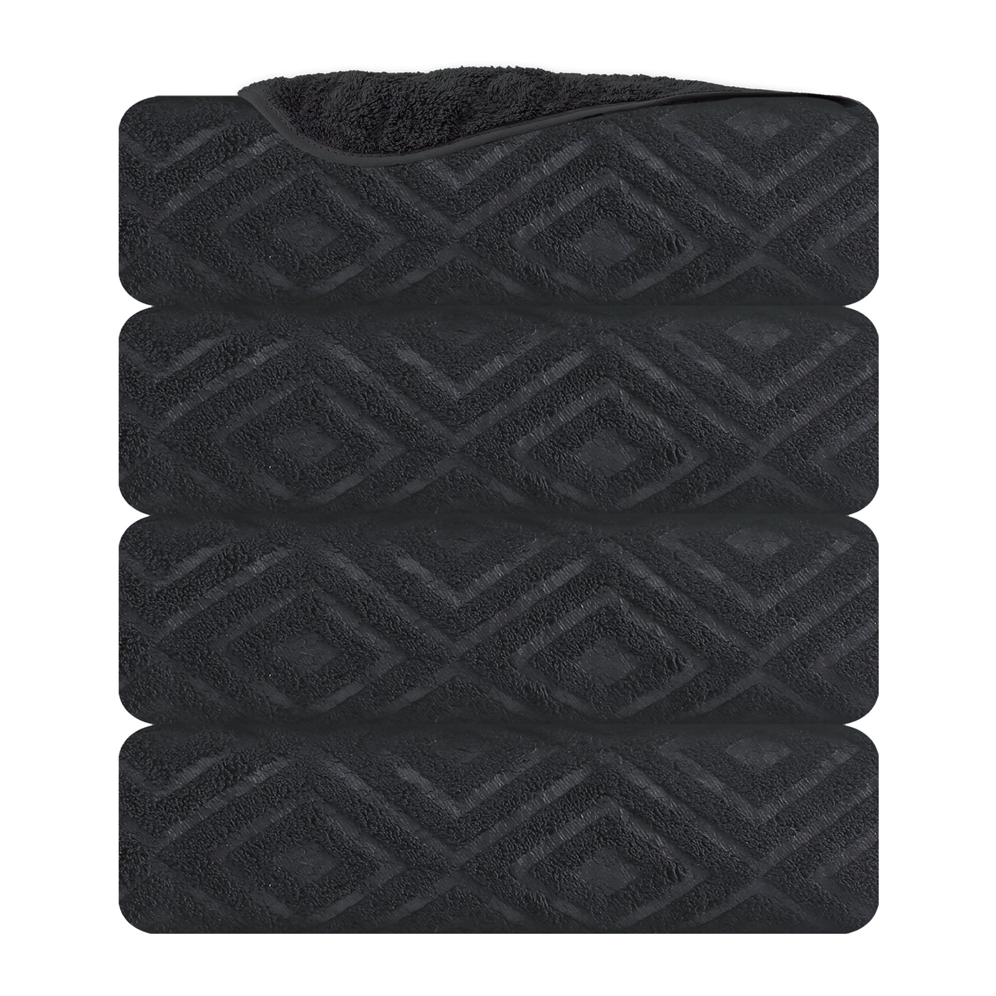 Jessy Home 4 Pack Bath Towels, 35x70 Oversized Bath Sheet, Black, 600 ...