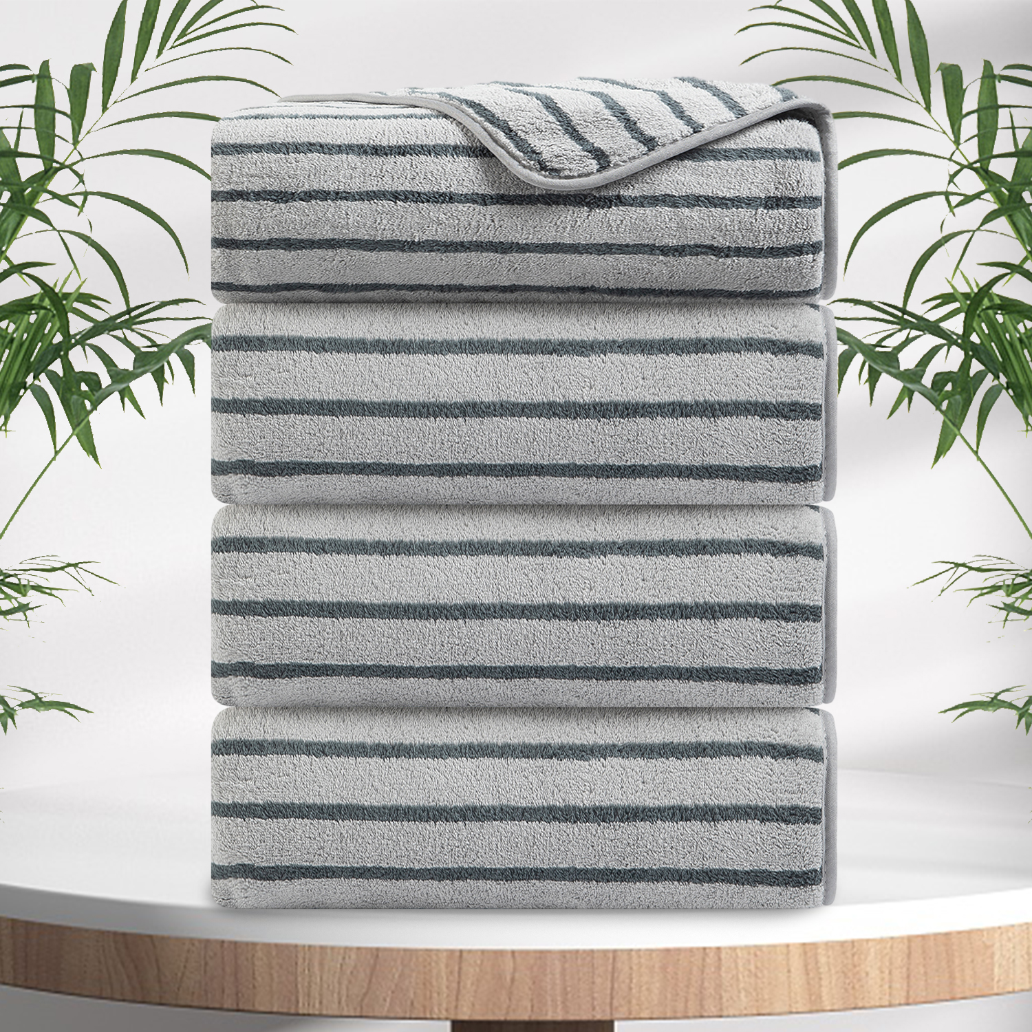 Better Homes & Gardens Caldwell Stripe Bath Towel, Gray Shadow ...