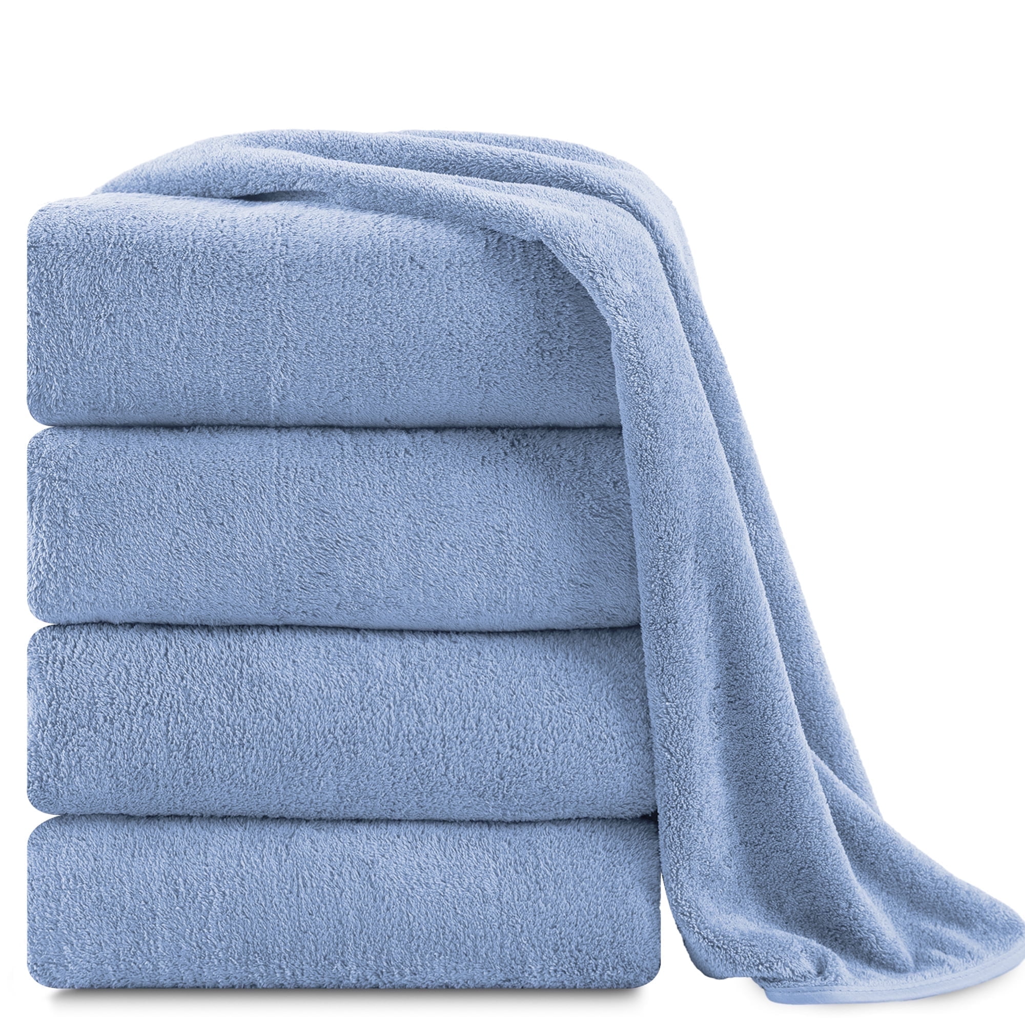 Jessy Home 4 Pack Oversized Bath Sheet Towels 700 GSM Ultra Soft Blue ...