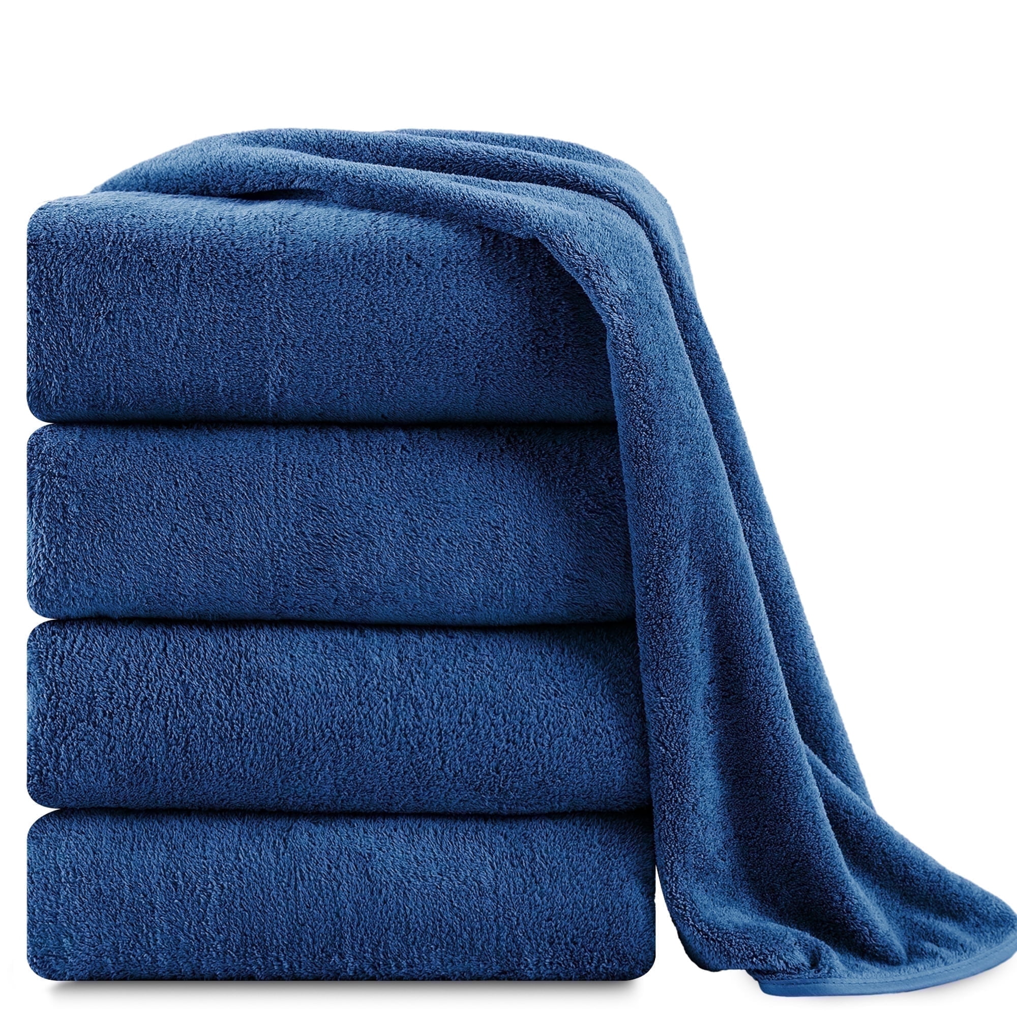 Jessy Home 4 Pack Oversized Bath Sheet Towels 700 GSM Ultra Soft Navy ...