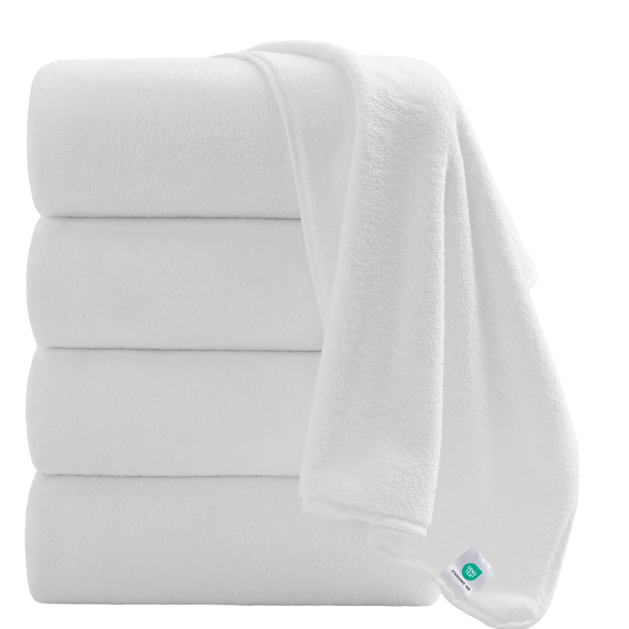 Jessy Home 4 Pack Oversized Bath Sheet Towels 700 GSM Ultra Soft White ...
