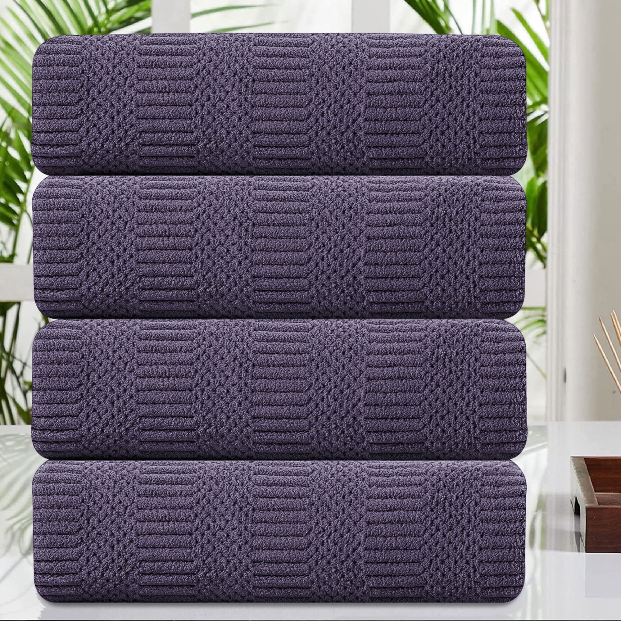 Jessy Home 4 Pack Towel Set Oversized Bath Sheet Towels 600 GSM Ultra ...