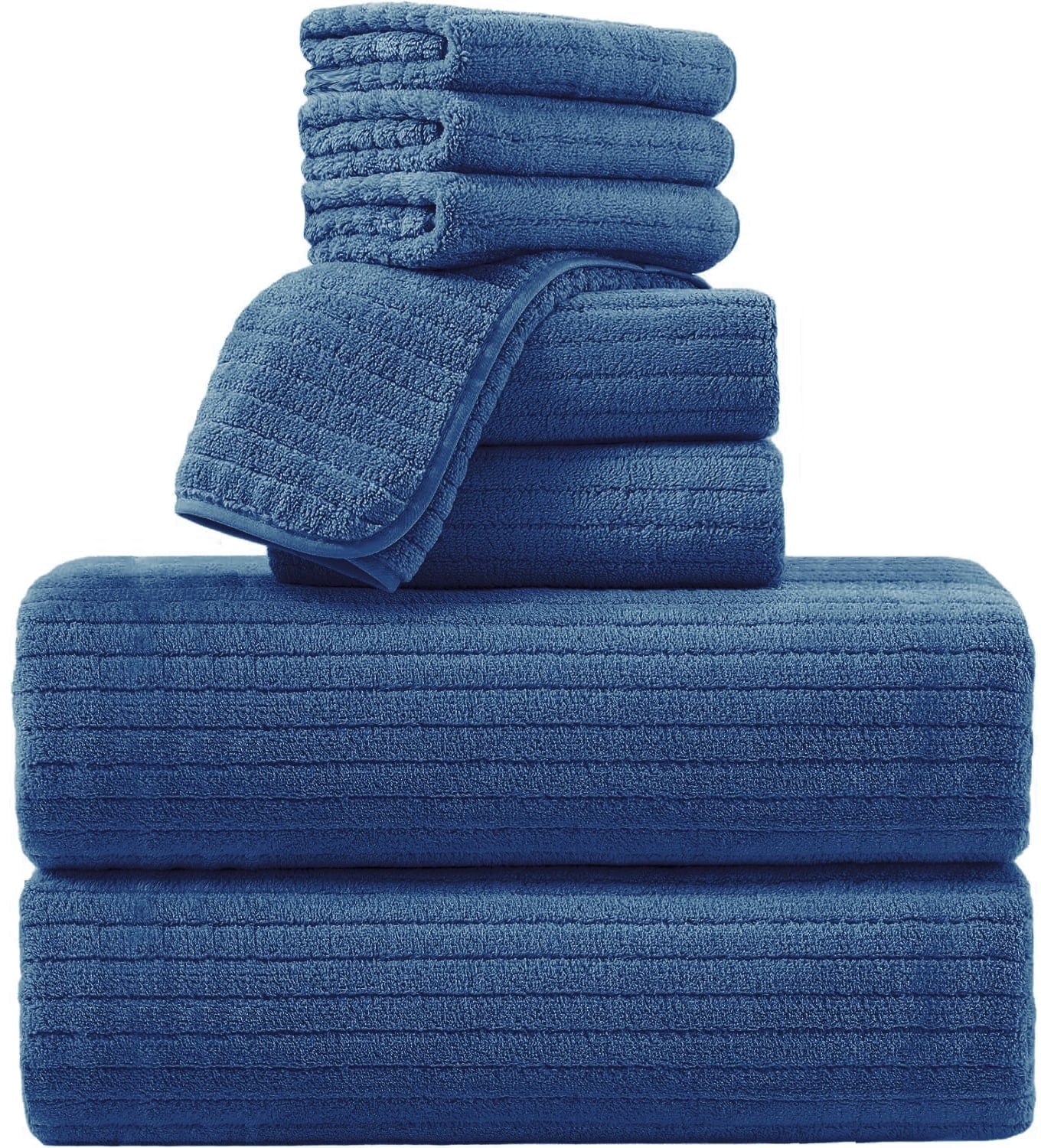 IKA 8-Piece Soft Plush Towel Set: 2 Oversized Bath Towels, 2 Hand ...