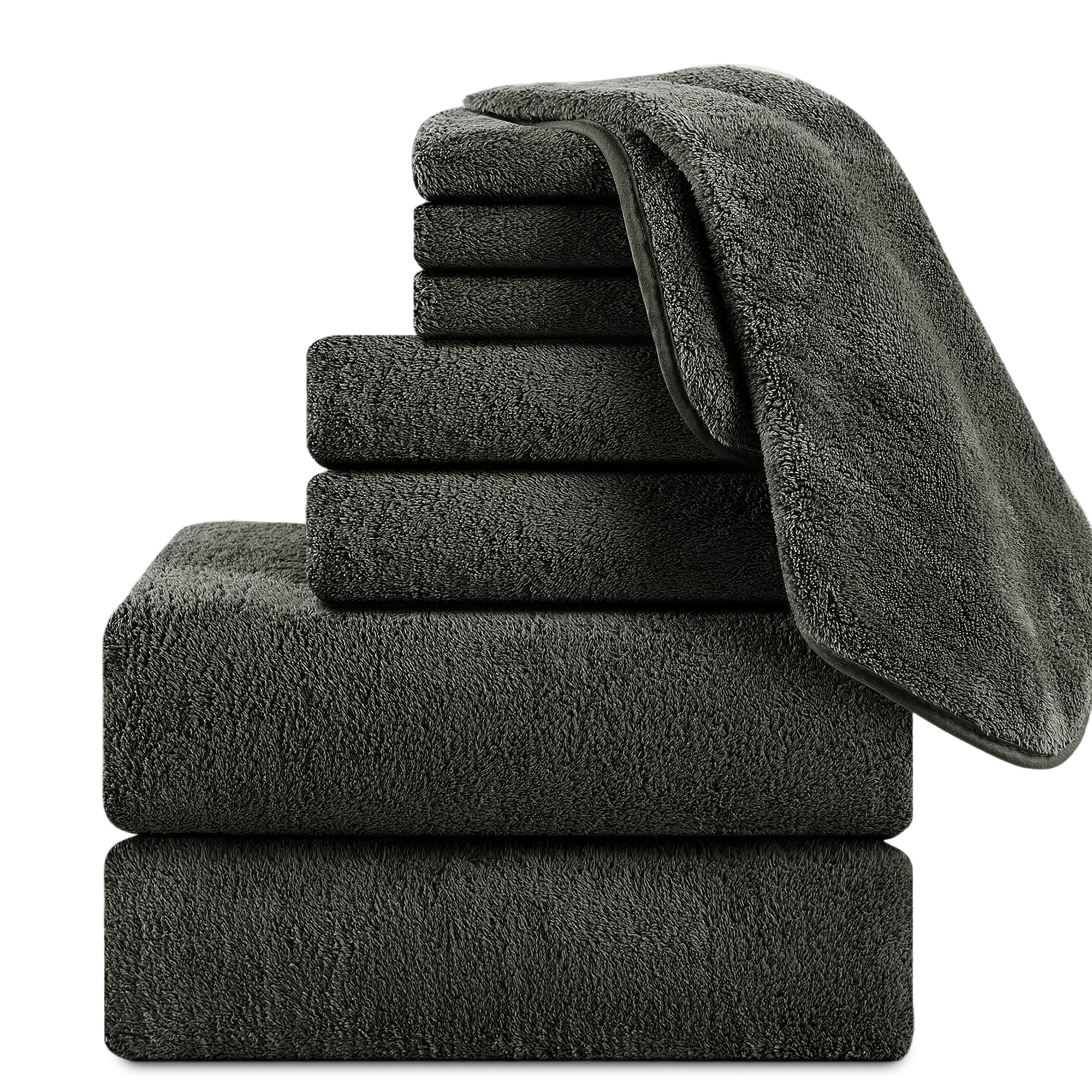 Jessy Home 8 Piece Home Collection Ultra Soft Cozy Black Brown Towels ...