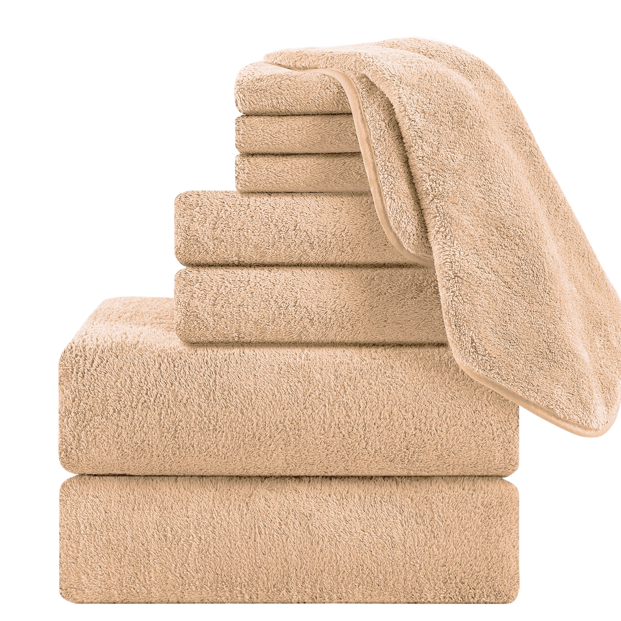 Jessy Home 8 Piece Home Collection Ultra Soft Cozy Champagne Towels 700 ...