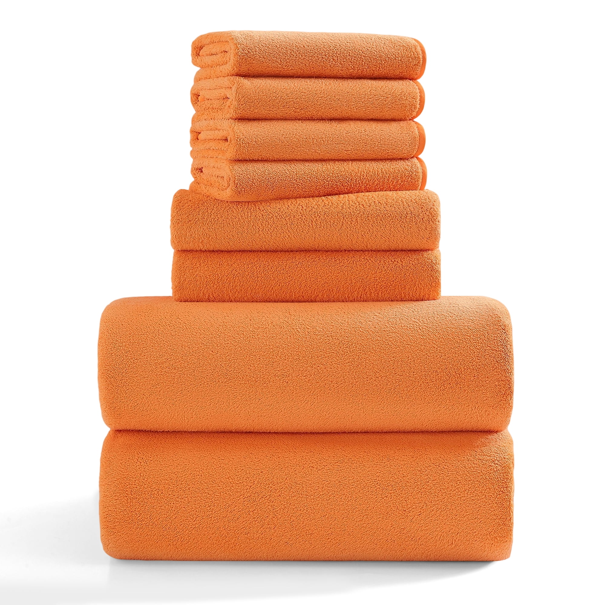 Jessy Home 8 Piece Microfiber Plush Towel Set with 700 GSM Soft Cozy ...