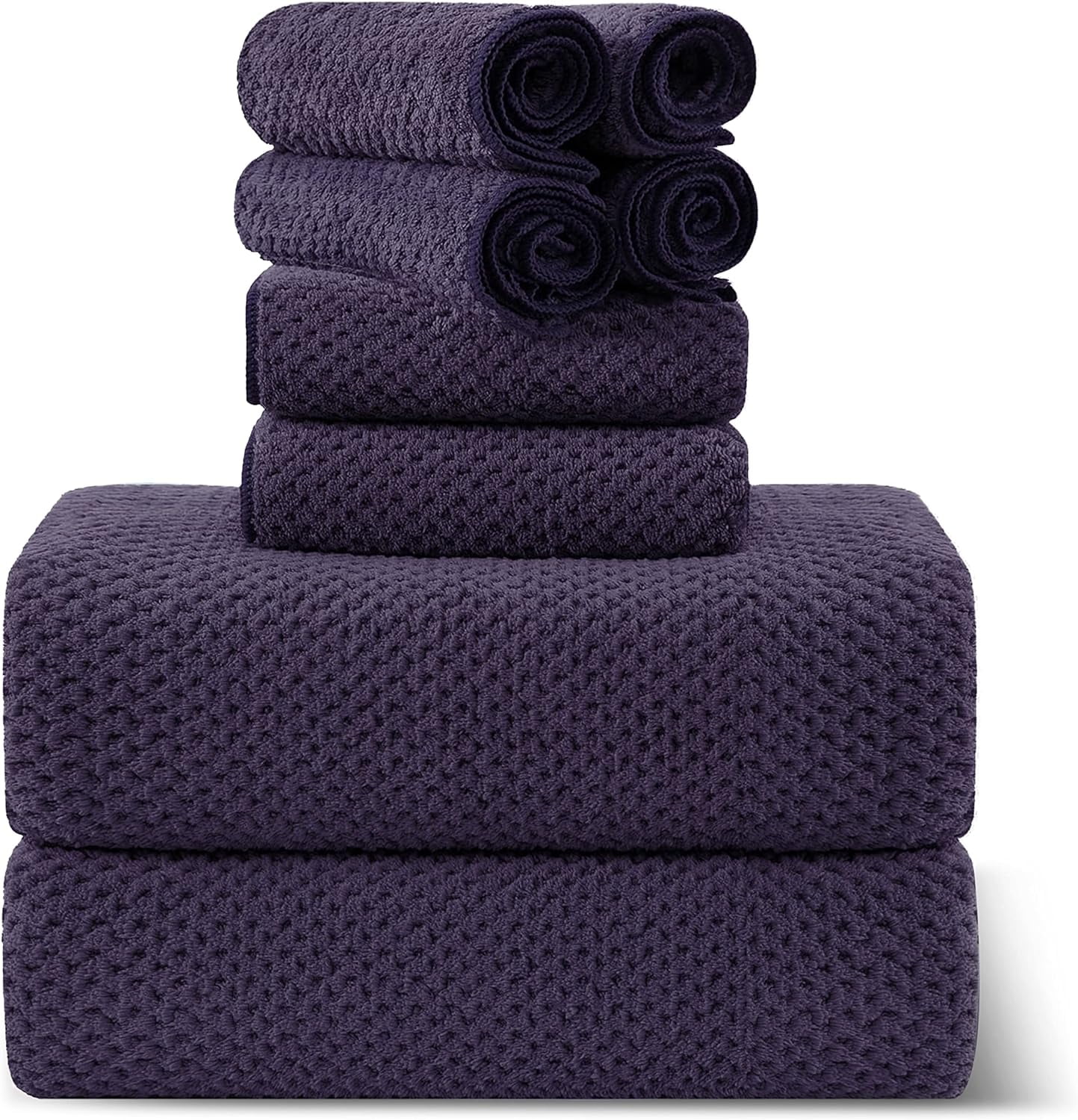 Jessy Home Ultra Soft Cozy Towel Set 8 Piece Microfiber Plush 600 GSM ...