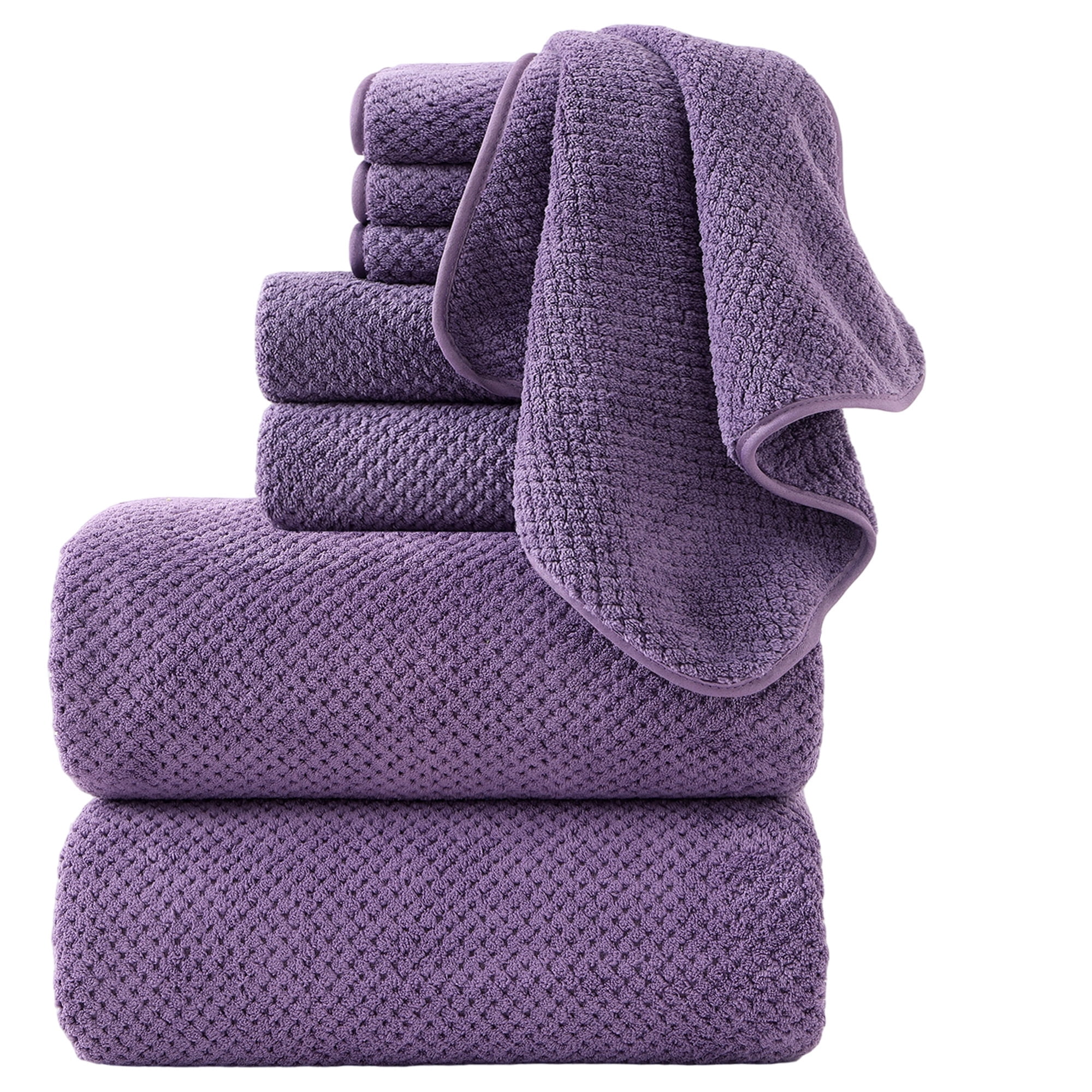 Jessy Home Ultra Soft Cozy Towel Set 8 Piece Microfiber Plush 600 GSM ...