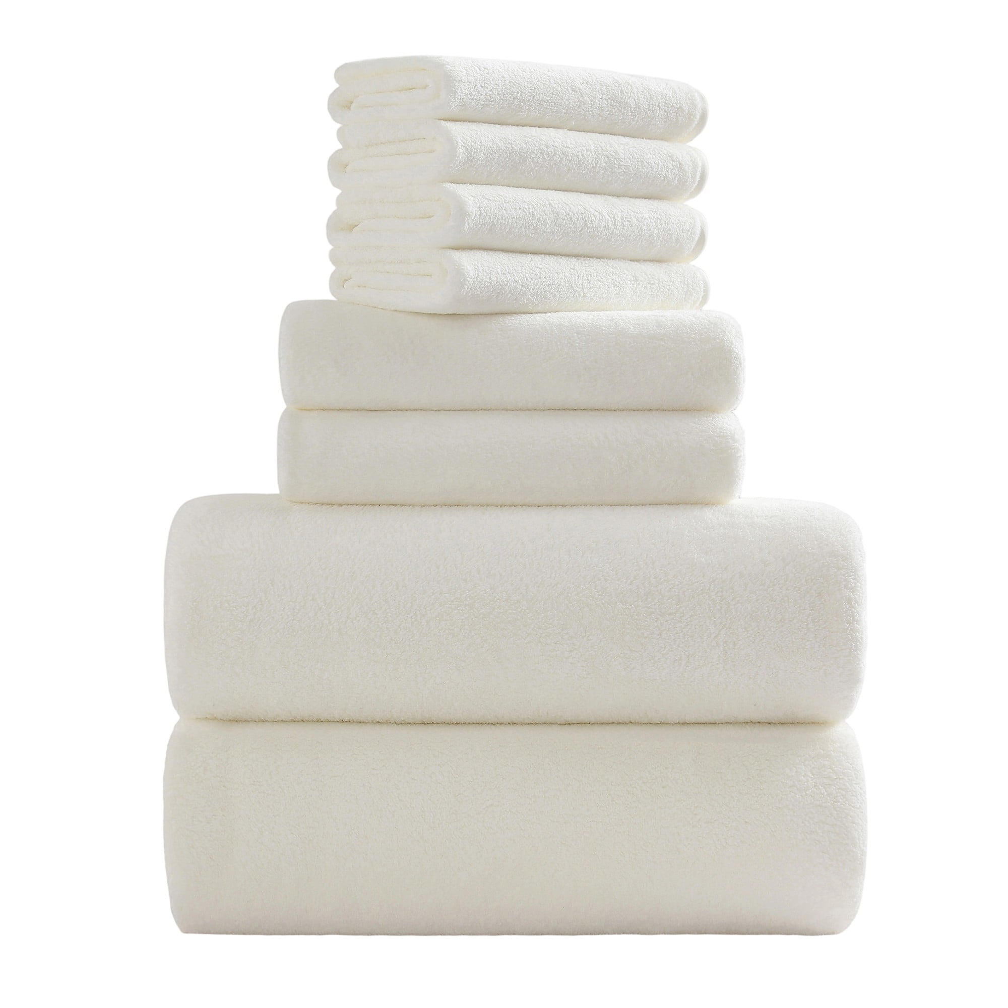 Jessy Home 8 Piece Home Collection Ultra Soft Cozy Towels 700 GSM Cream ...