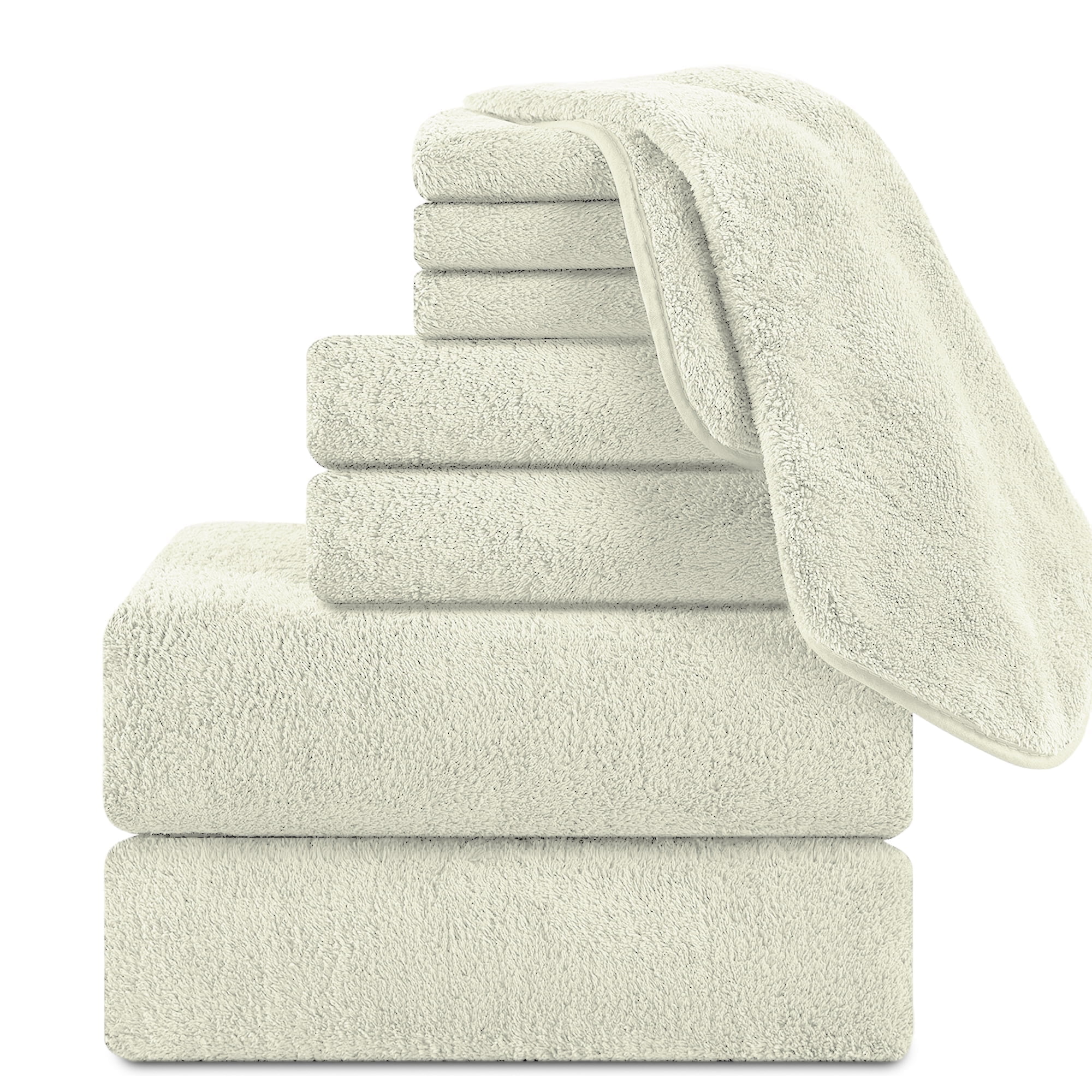 Jessy Home 8 Piece Home Collection Ultra Soft Cozy Towels 700 GSM Cream ...
