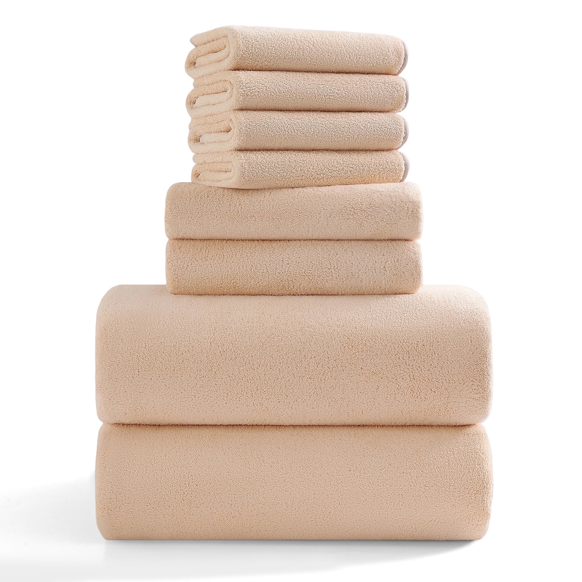 Jessy Home 8 Piece Home Collection Ultra Soft Cozy Towels 700 GSM Light ...