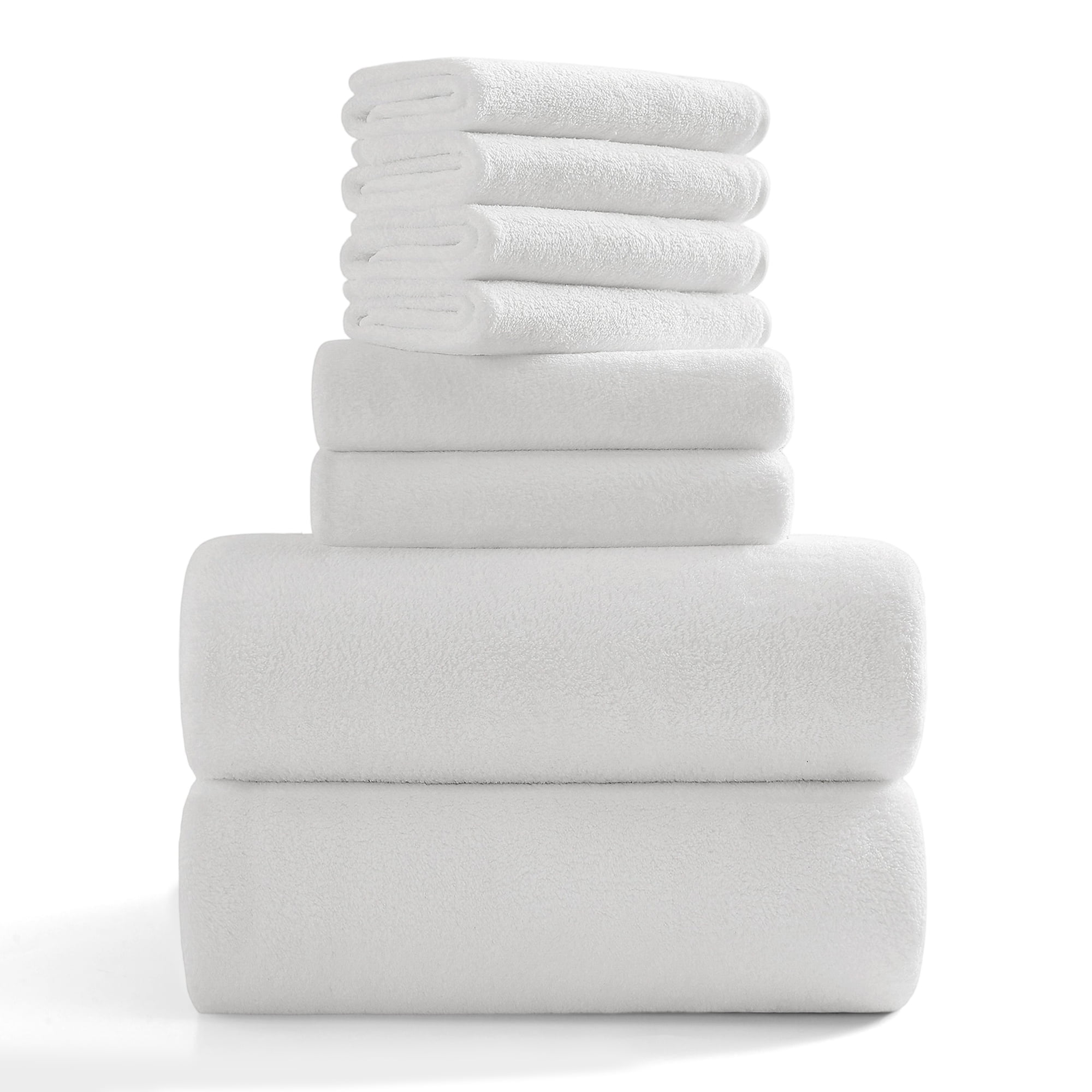 Jessy Home 8 Piece Home Collection Ultra Soft Cozy Towels 700 GSM White ...