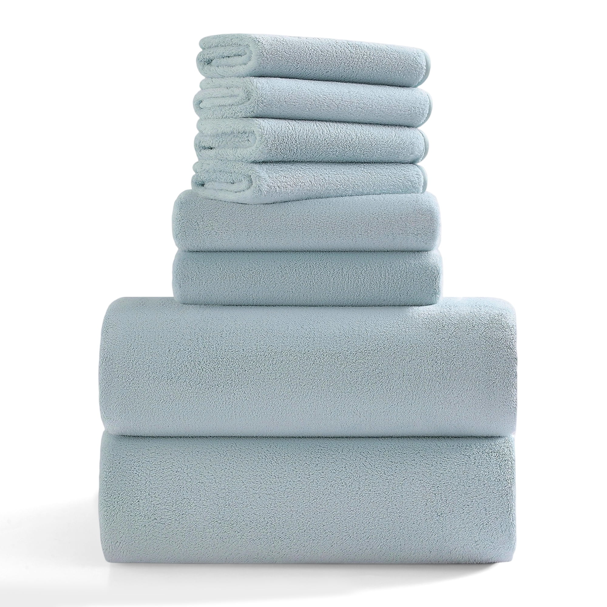 Jessy Home 8 Piece Towel Set Oversized Soft Cozy Towels 700 GSM Mint ...