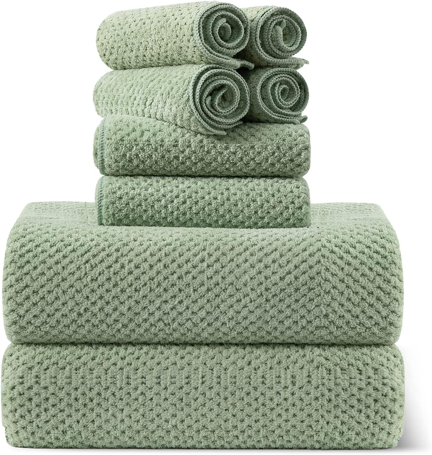 Home Essence Spa Waffle Jacquard 6 Piece Towels Set, Aqua - Walmart.com