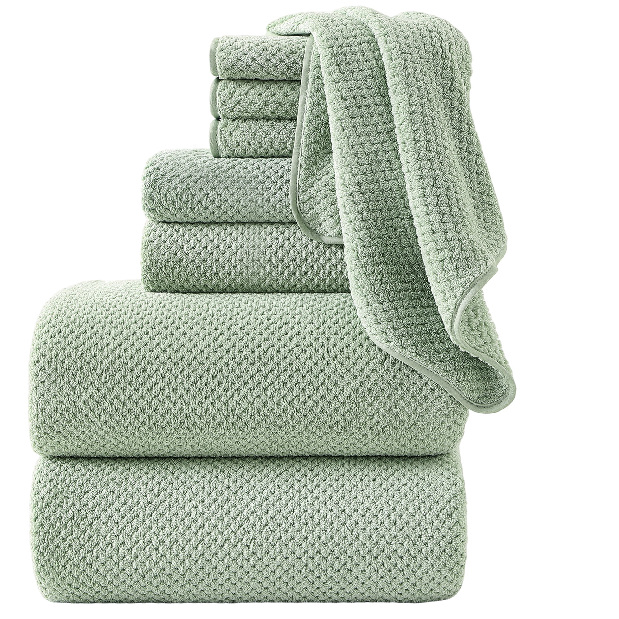 Jessy Home Oversized 8 Piece Soft Plush Towel Set 600 GSM Microfiber ...