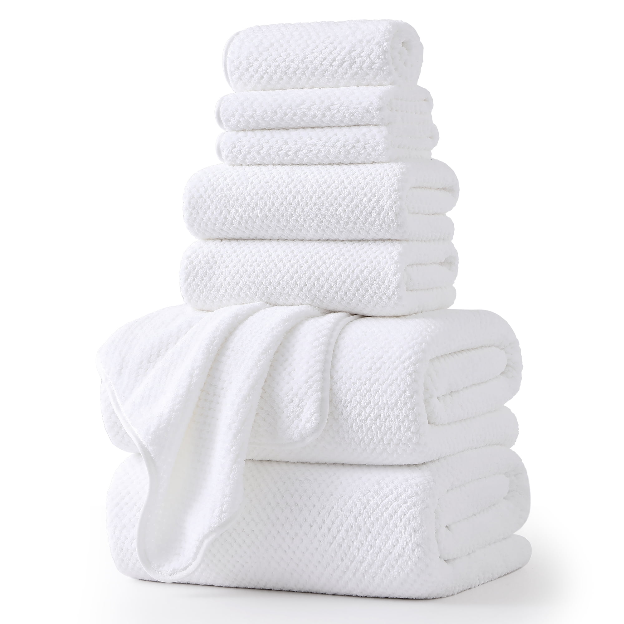 Jessy Home, 8 Piece Towel Set, 600 GSM Oversized Plush Towels, White ...