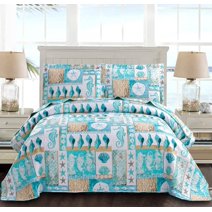 Turtle Bedding Set Queen Nautical Coastal Bedding,White Blue Sea Turtle ...