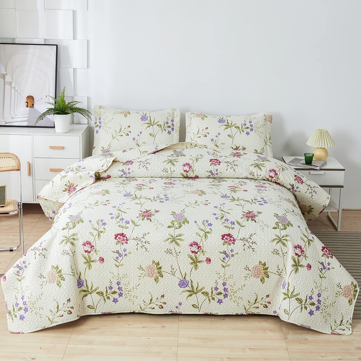 Levtex Home Full Queen Red Farmhouse Plaid Quilt & Shams Set ...