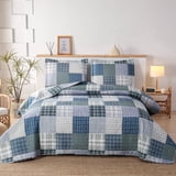 Jessy Home King Size Plaid Patchwork Quilt Microfiber Bedding - Walmart.com