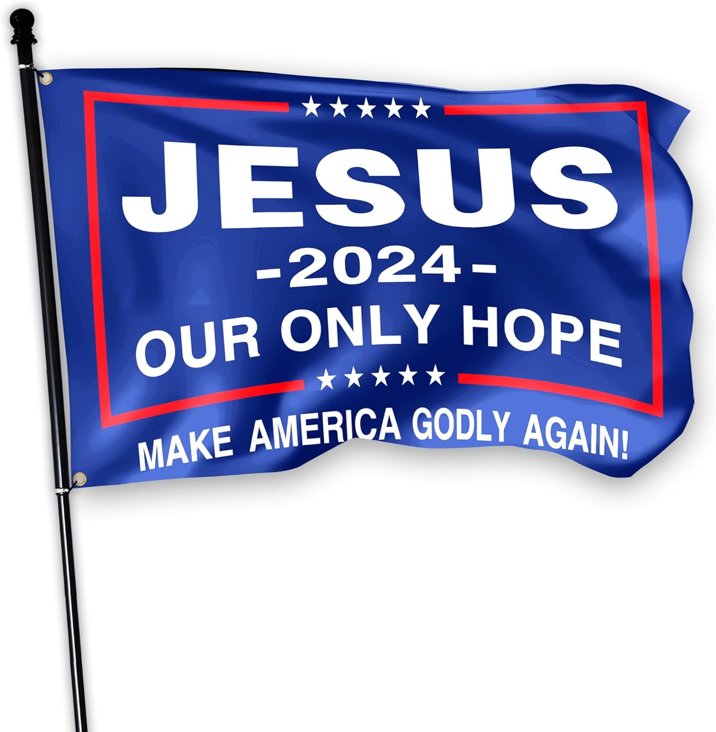 Jesus 2024 Our Only Hope Flag 4.85x8 FT Make America Godly Again Jesus ...