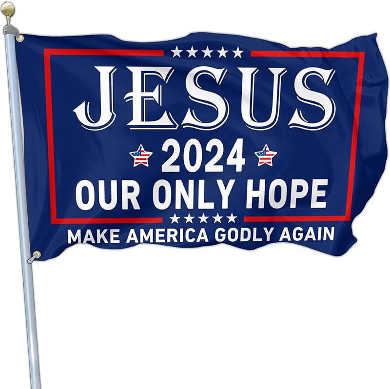 Jesus- 2024 Our Only Hope Flag Jesus American Flags -for Outside 3x5 ...