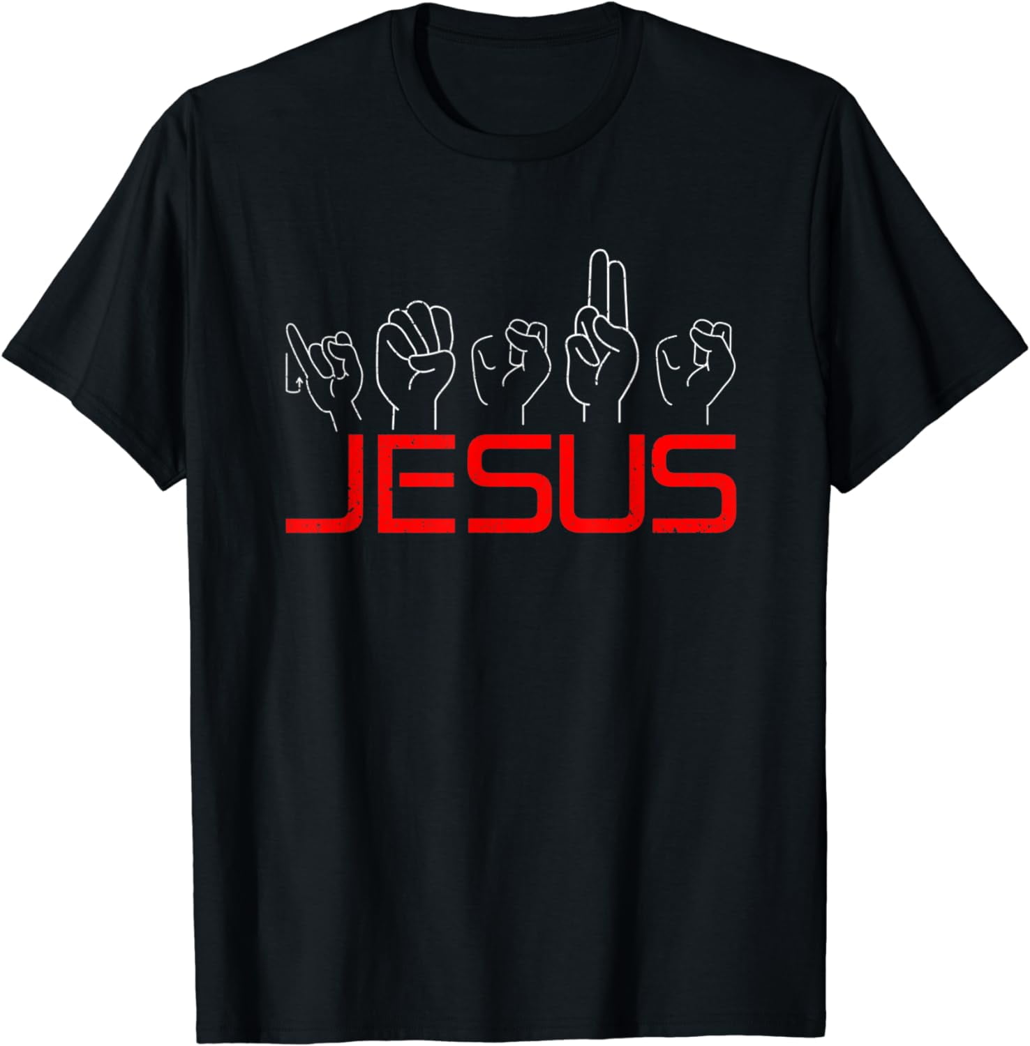 Jesus ASL American Sign Language Christian Deaf Awareness T-Shirt ...