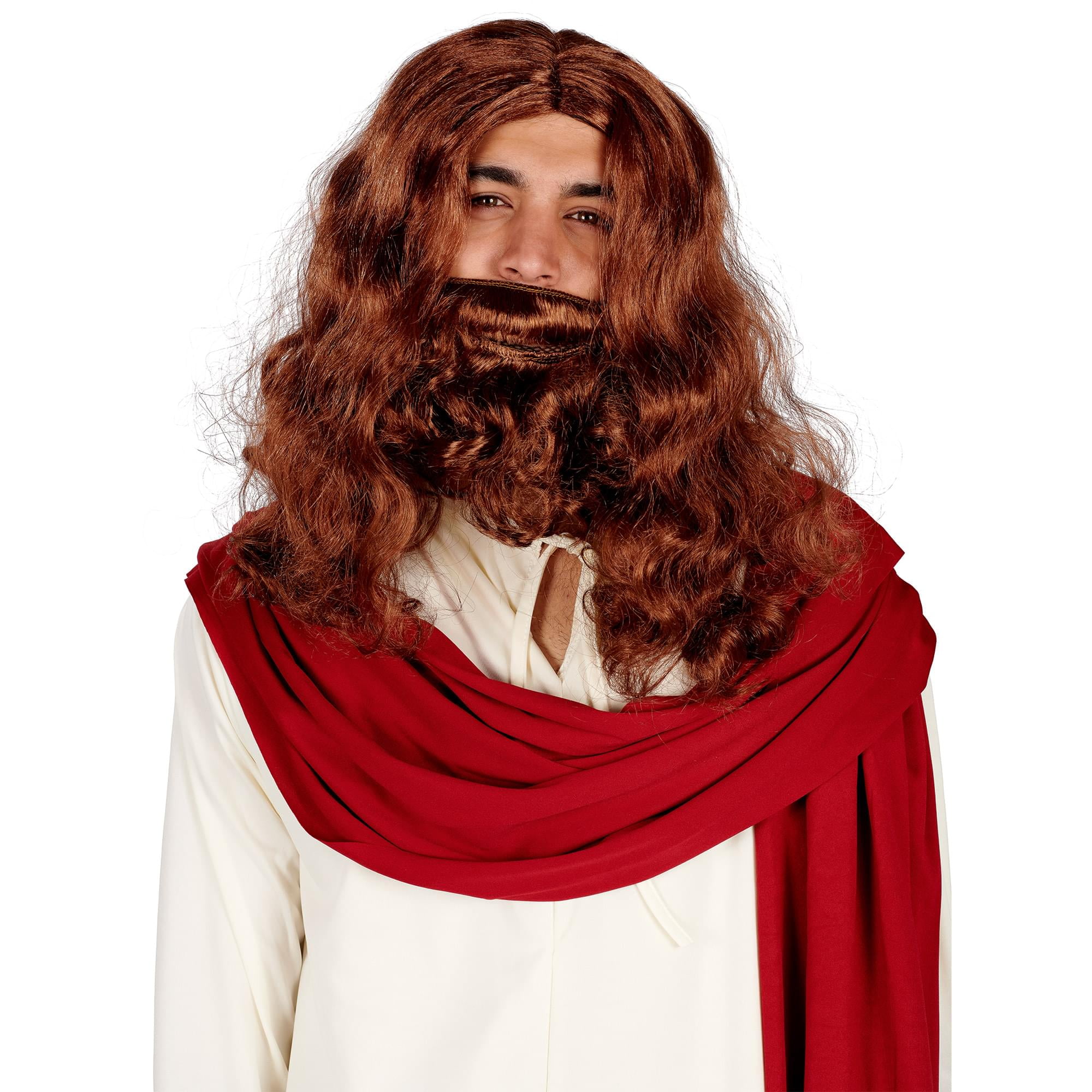 Jesus Adult Costume Wig & Beard Set - Walmart.com