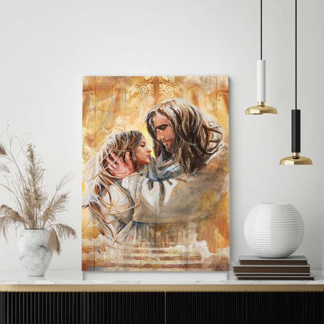 Jesus And A Girl In Heaven Painting NO FRAMED POSTER Home Decor ...