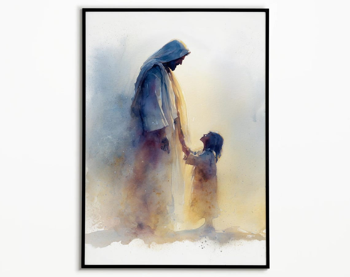 Jesus And Child Faith Poster Design 2, Unframed Paper Poster 24x36in ...